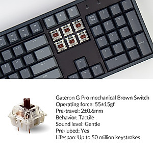 Keychron K10 Full Size 104 Keys Bluetooth Wireless/USB Wired Mechanical Gaming Keyboard for Mac with Gateron G Pro Brown Switch/RGB Backlight/Multitasking Computer Keyboard for Windows, Aluminum Frame