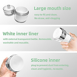 Airless Pump Jar,Cream Jar Vacuum Bottle, Empty Refillable Cosmetic Air Pump Jars Bottles, Portable Airless Lotion Sample Container Pot, Leak-Proof DIY Portable Travel Makeup Containers (30ML)
