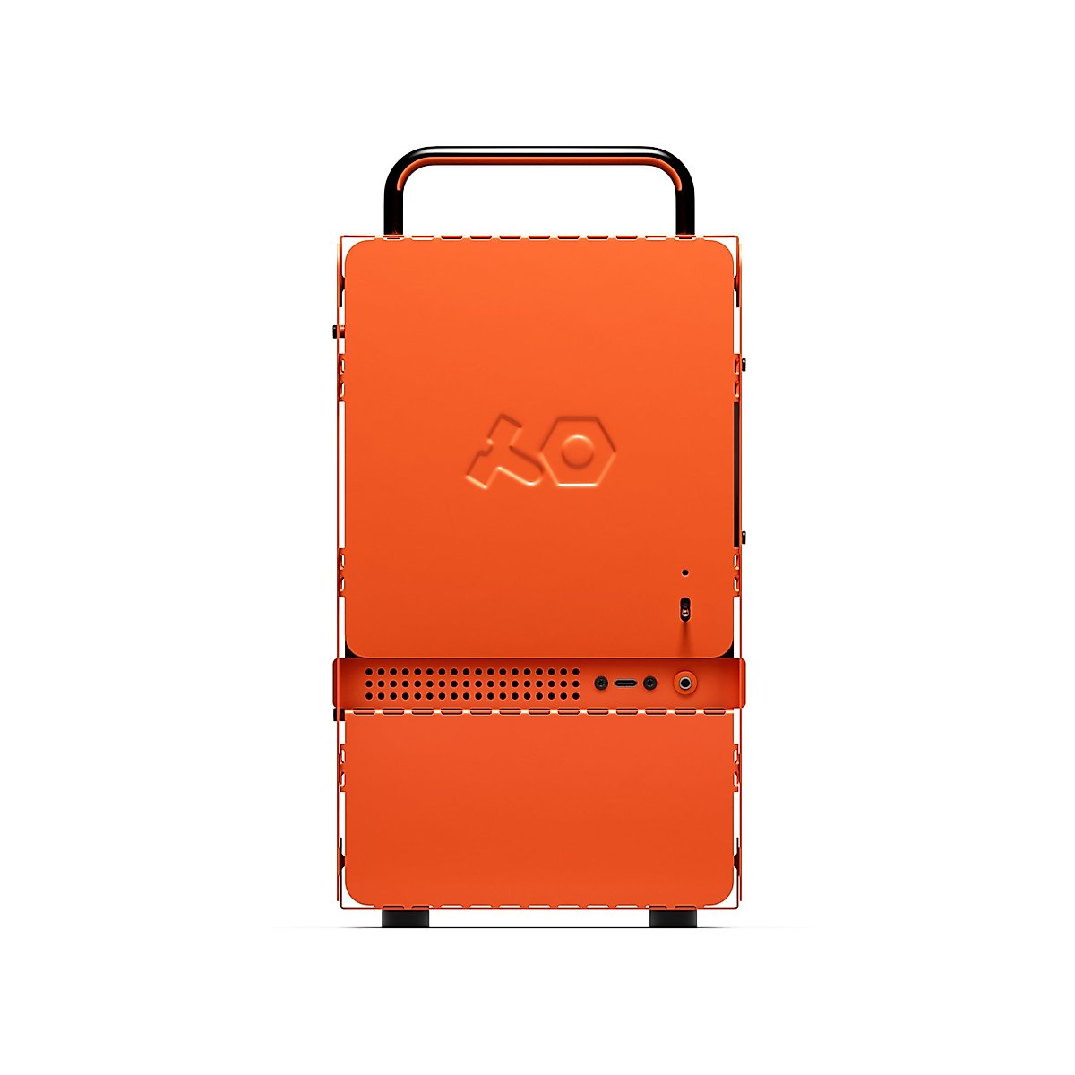 Teenage Engineering Computer-1 Mini-ITX Computer Case with Powder Coated Aluminum, Chrome Metal Handles, and Dual-Slot GPU, Do It Yourself, Small Form Factor PC Case Compatible with SFX Power Supply