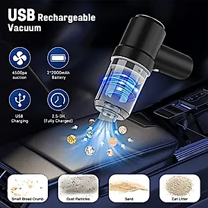 Lovyi Cordless Vacuum Cleaner, Mini Handheld Vacuum, Small Car Vacuum with LED, Electric Air Duster & Vacuum Cleaner 2 in 1 Rechargeable, Portable Vacuum Cleaner for Home, Office and Car Cleaning