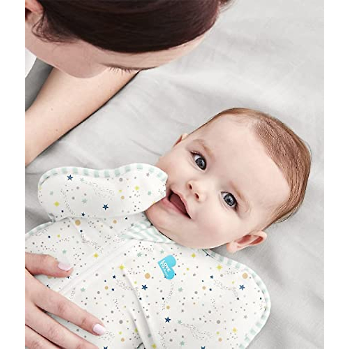Love to Dream Swaddle UP Organic Lite 0.2 TOG, Stardust, Small, 8-13 lbs, Better Sleep, Allow Baby to Sleep in Their Preferred Arms Up Position for Self-Soothing, Snug Fit Calms Startle Reflex