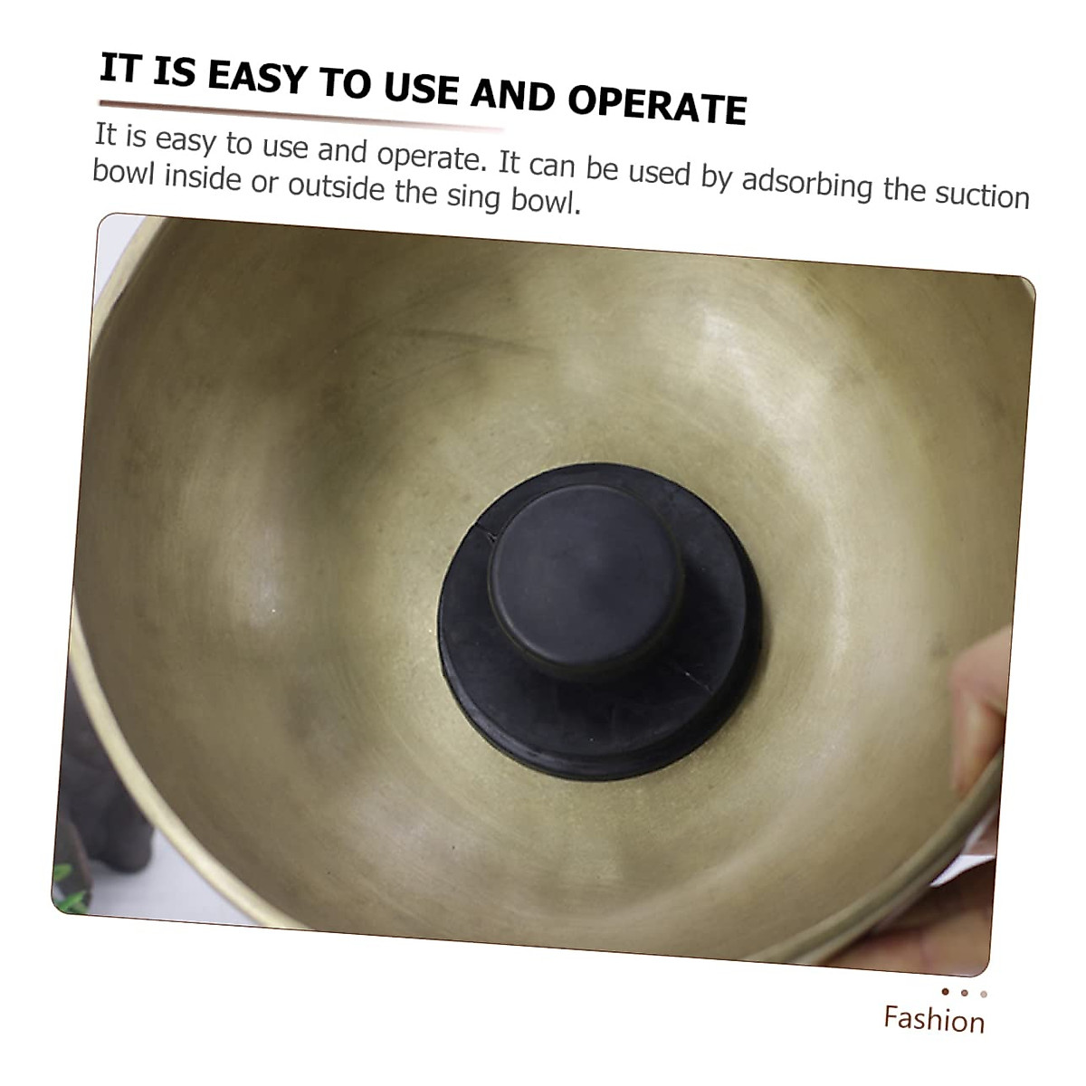 Milisten 2pcs Black Spiritual Meditation Knob Nepal Suction Healing Practical for Buddha Rubber Handle Bowl Sound Tool Tibetan Premium Singing Accessories Lifting