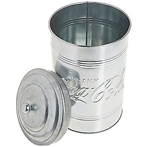 Tablecraft Galvanized Storage Canister with Lid, 5.5" x 9.25" (88 oz), Silver