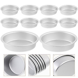 10pcs Oval Mold Circle Cake Pan Mini Cake Tins Metal Pan Round Cake Pans Mini Tart Pans for Baking Cake Mold Baking Cake Pans Cookie Cake Pan Cake Baking Pans Baking Pans Nonstick