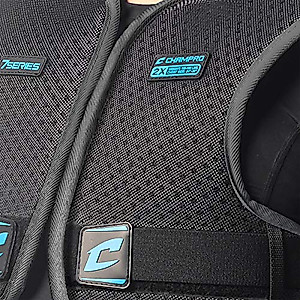 CHAMPRO 7-Series Football Shoulder Pad, Black, Blue, xx-Small (FSP7040)