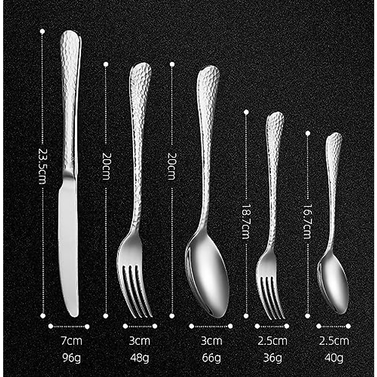 Hammered Silverware Set 16 Pieces Stainless Steel Flatware Set for 4, Mirror Polished Tableware Cutlery Set for Home Kitchen Restaurant Hotel, Kitchen Utensils Set, Modern Design, Dishwasher Safe