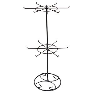 BOICXM 2 Tier Jewelry Display Holder,Retail Spinner Display Stand,Rotating Bracelet Storage Rack,Dressing Table,Black