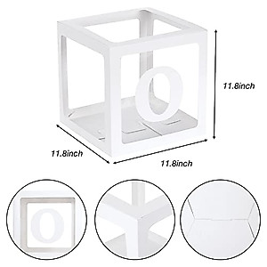 RUBFAC One Boxes for 1st Birthday, First Birthday Decoration for Boy, 3pcs Baby Shower Boxes with 24pcs Balloons ‘ONE’ ‘TWO’ Letters for Birthday Backdrop Photoshoot Props Anniversary