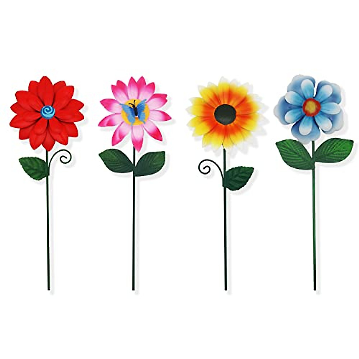 Colorful Flower Garden Stakes - Rust-Proof Outdoor Yard Decor