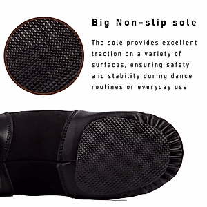 Asyusyu 100% Cowhide Leather Jazz Shoes for Girls,Pointed Toe Soft Leather Dance Slippers for Little Kid-10,Black