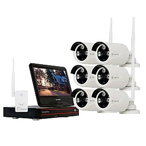 (2022 Upgraded Ver.) [8CH] Crystal Vision CVT808A-20WB 1080P Full HD Wireless Surveillance System NVR CCTV w/ 2TB HDD, Built-in Monitor & Router, 3MP Camera Auto Pair