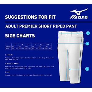 Mizuno mens Premier Short Piped Pant, White-royal, X-Small