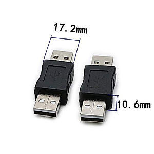 rgzhihuifz 2 Pack USB Male to USB Male Gender Changer Adapter Coupler Converter