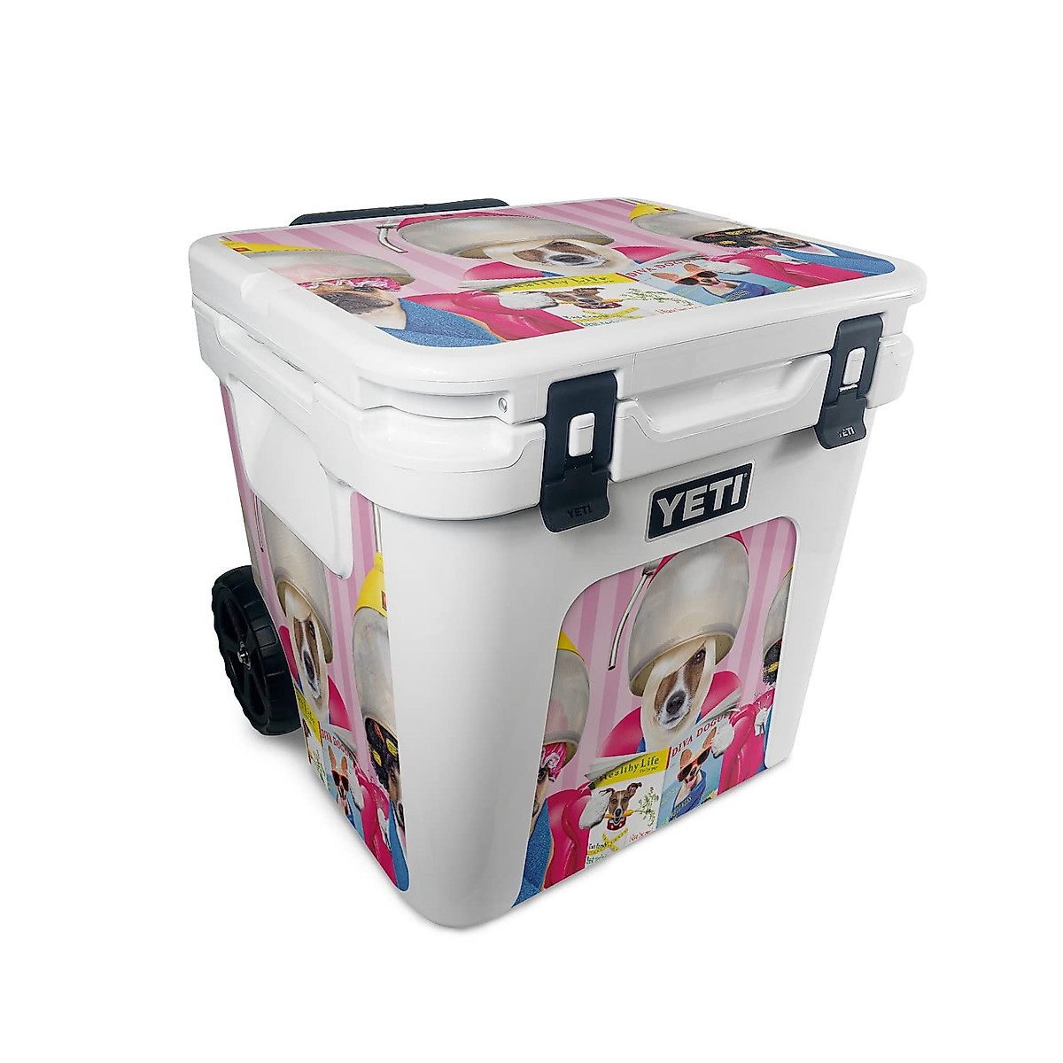 MightySkins Skin Compatible with Yeti Roadie 48 Wheeled Cooler - Dog Divas | Protective, Durable, and Unique Vinyl Decal wrap Cover | Easy to Apply, Remove, and Change Styles | Made in The USA