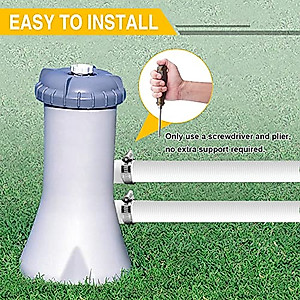 Pool Pump Replacement Hose, Vacuum Cleaner Hose Set, 1.25" Diameter Accessory 59" Long Pool Filter Pump Hose for Pump Models 330 GPH, 530 GPH, 1000 GPH, 607, 637 above Ground Pools