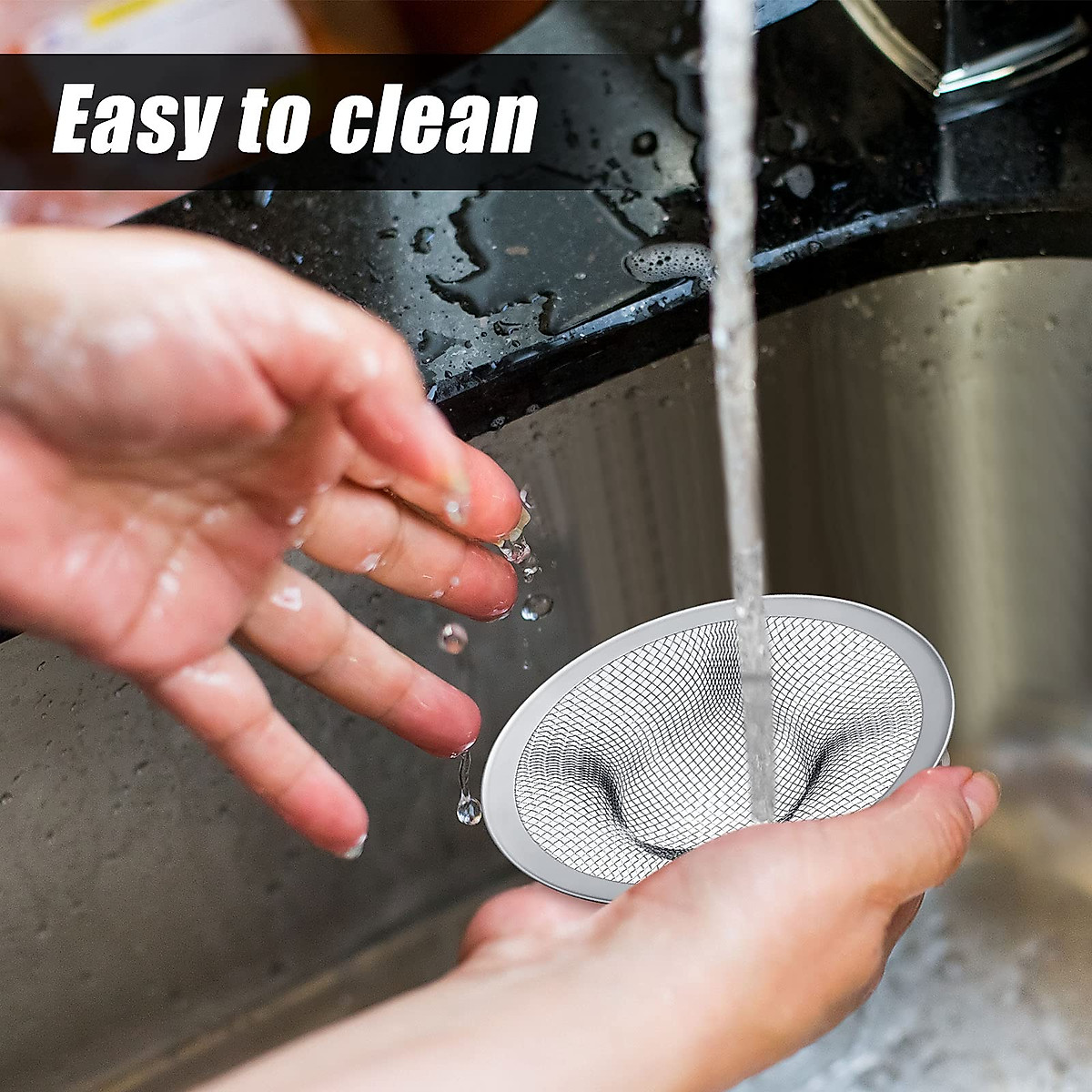 12 Pieces Stainless Steel Sink Strainer sink drain strainer, sink strainer with 4.5/2.75/2.25 Inch for Sink Drainage Kitchen Sink Bathroom Bathtub,sink drain strainer,drain screen