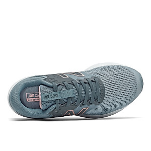 New Balance Women's 520 V7 Running Shoe, Grey/Silver/Teal, 8.5