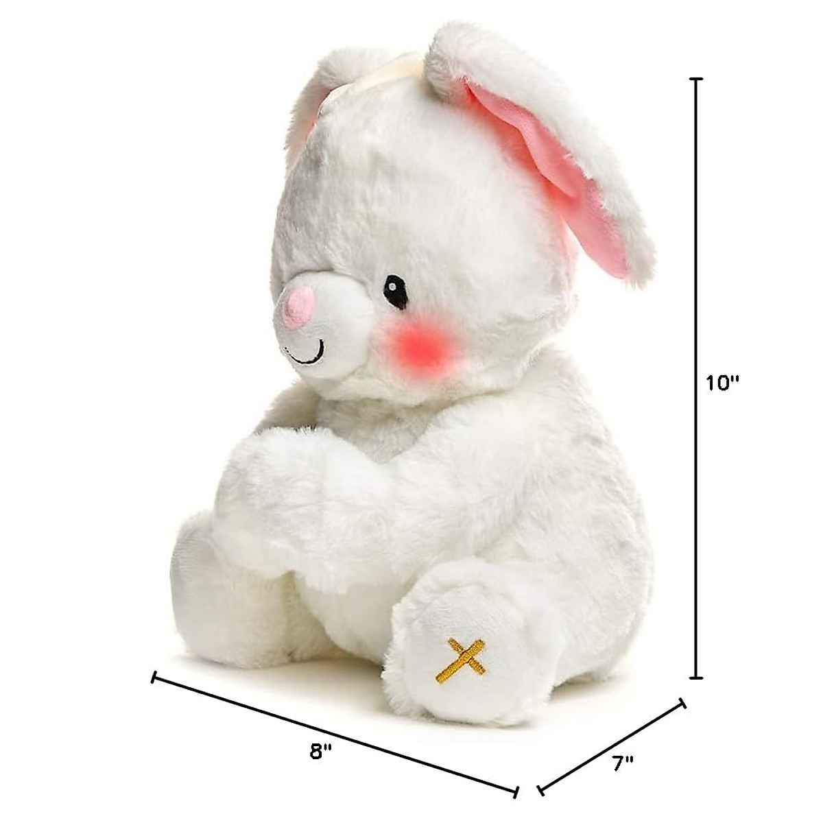 Cuddle Barn - Paws for Prayer Bunny | Animated Singing Bunny Stuffed Animal Plush Toy Prays Lights Up and Sings This Little Light of Mine, 10 inches