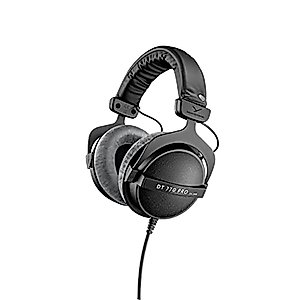 beyerdynamic DT 770 PRO 250 Ohm Over-Ear Studio Headphones in black. Closed construction, wired for studio use, ideal for mixing in The studio