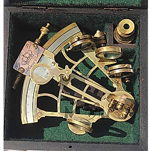 MARINE ART HANDICRAFTS '' Brass Sextant with Compass for Birthday, Wedding, Baptism, Mother's Day, Father's Day, Partner, Best Man, Anniversary, Farewell, Graduation, C-3082