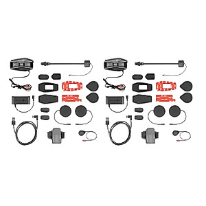 Interphone Cellularline, 2 Motorcycle Intercoms with Bluetooth and Mesh Communication, Model U-Com 16, Up to 4 Motors, Distance 1 Km, Compatible with Sena, OEM and GPS, Waterproof, Universal