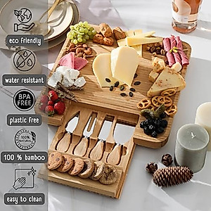 Personalized Charcuterie Board Large Cheese Board and Knife Set, Engagement Gifts, Customized Wedding Gifts for Couples Anniversary Gift Engraved Birthday Gifts for Women House Warming Gifts New Home
