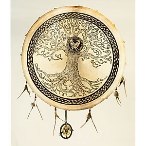Shaman drum goat 16 inch Tree of Life