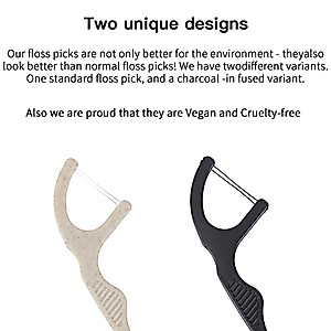 Natural Dental Floss Picks (100 Count) - Vegan, Eco Friendly, Sustainable Dental Flossers - Twin Floss (Mint)