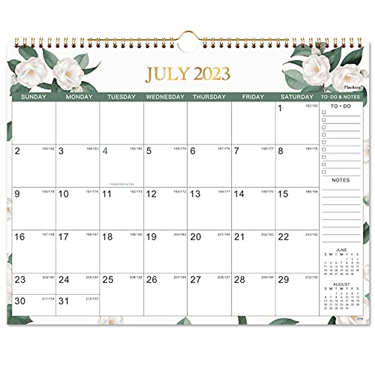 2023-2024 wall Calendar - Calendar 2023-2024 with Julian Date, July 2023 - December 2024, Twin-Wire-Bound, 14.8”x 11.57”, Thick Paper Perfect for Organizing & Planning, 6 Different Background Patterns