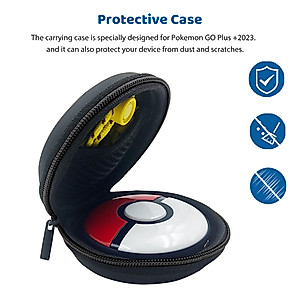 Dobewingdelou Carrying Case for GO Plus + 2023 with Hand Strap and Carabiner Clip Hard Travel Protective Portable Storage Cover Shockproof Accessories Black