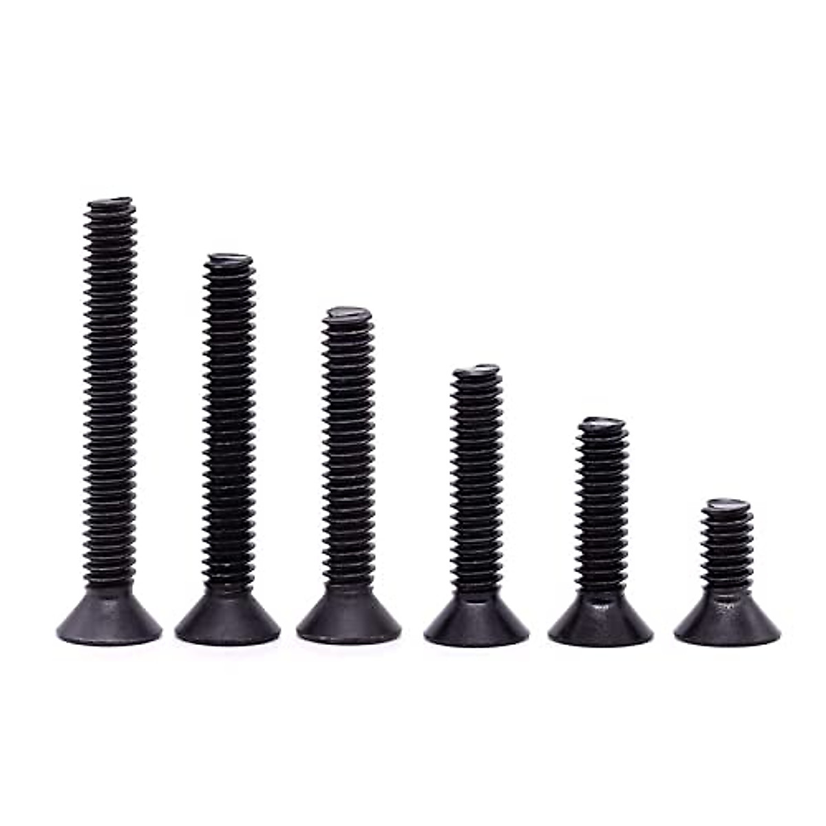 M8-1.25 x 12mm Flat Head Socket Cap Screws,Alloy Steel Grade 10.9, DIN 7991,Black Oxide, Allen Hex Drive,Hex Socket Drive, Fully Thread 50Pcs