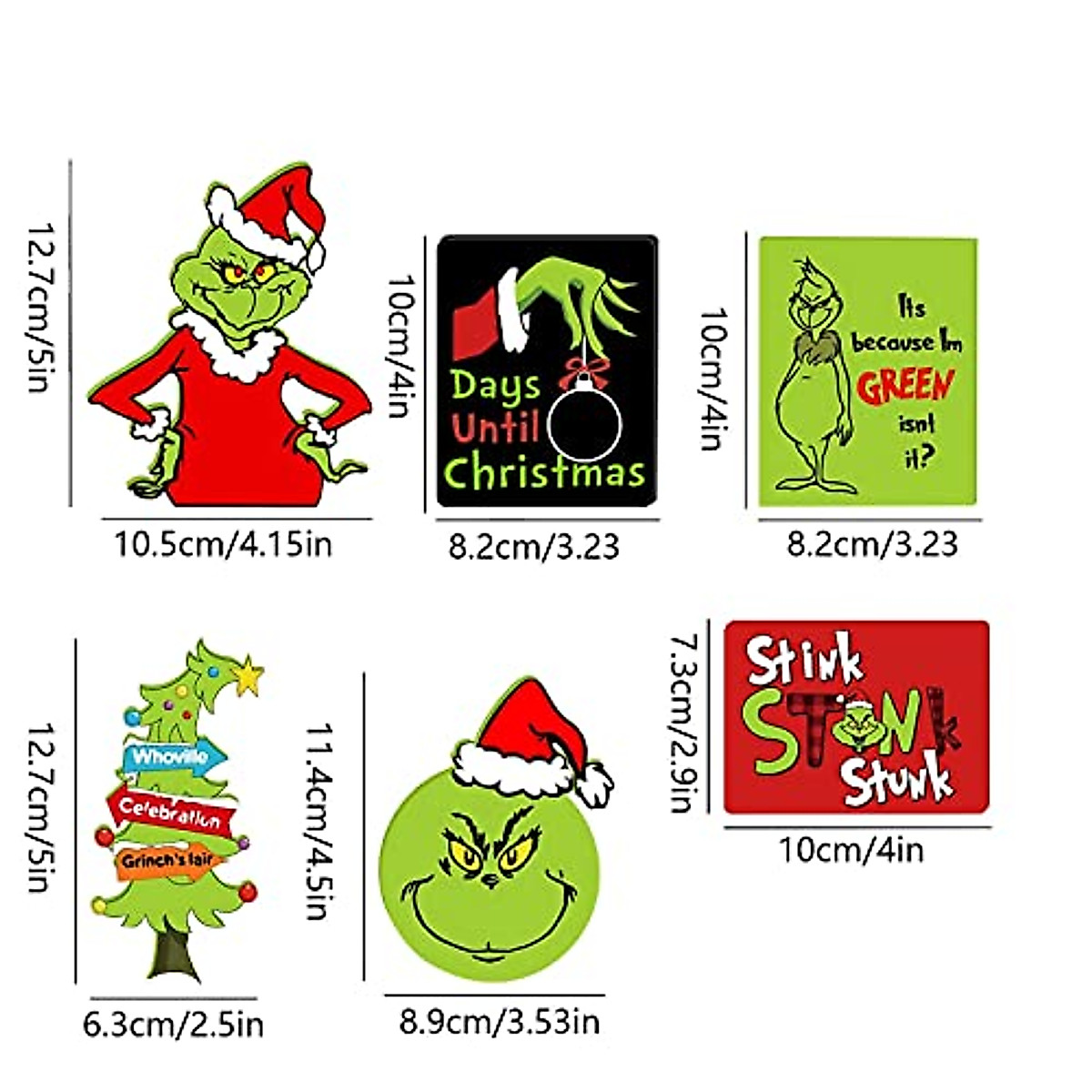 Christmas Tiered Tray Decorations Set Gifts (Tray Not Included) -𝑮𝒓𝒊𝒏𝒄𝒉𝒔 Christmas Decor,Grinchmas Table Top Xmas Christmas Party Decorations (Green-B)
