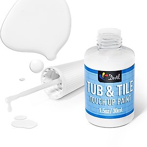 DWIL Tub and Tile Paint, White Paint for Bathtub, White Touch Up Paint Pen for Chips, Scratches, Cracks and Spots on Tile, Porcelain Repair Kit for Bathroom, Tubs, Enamel, Sinks and Toilets Surfaces, 1.5 Fl Oz(Semi White)