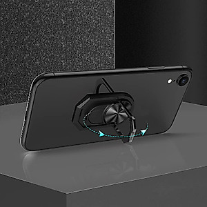 for Oppo Reno 6 Pro 5G Ultra Thin Phone Case + Ring Holder Kickstand Bracket, Gel Pudding Soft Silicone Phone 6.55 inches (BlueRing-T)