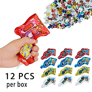 12 pcs Confetti Poppers Cannons Inflatable Shooter Handheld Confetti Cannon Party Confetti, Eco-friendly Material for Family Party Birthday Wedding Graduation Celebrations Decoration Toy