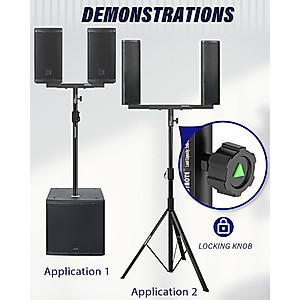 Vondynote Dual Speaker Mount Bar Mounting Fork Bracket Speaker Pole Width Adjustable, Single