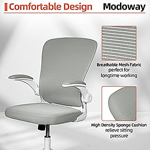 Modoway Desk Chairs with Wheels and Arms Ergonomic Mesh Office Chair with 300LBS Capacity (Grey-1Unit)