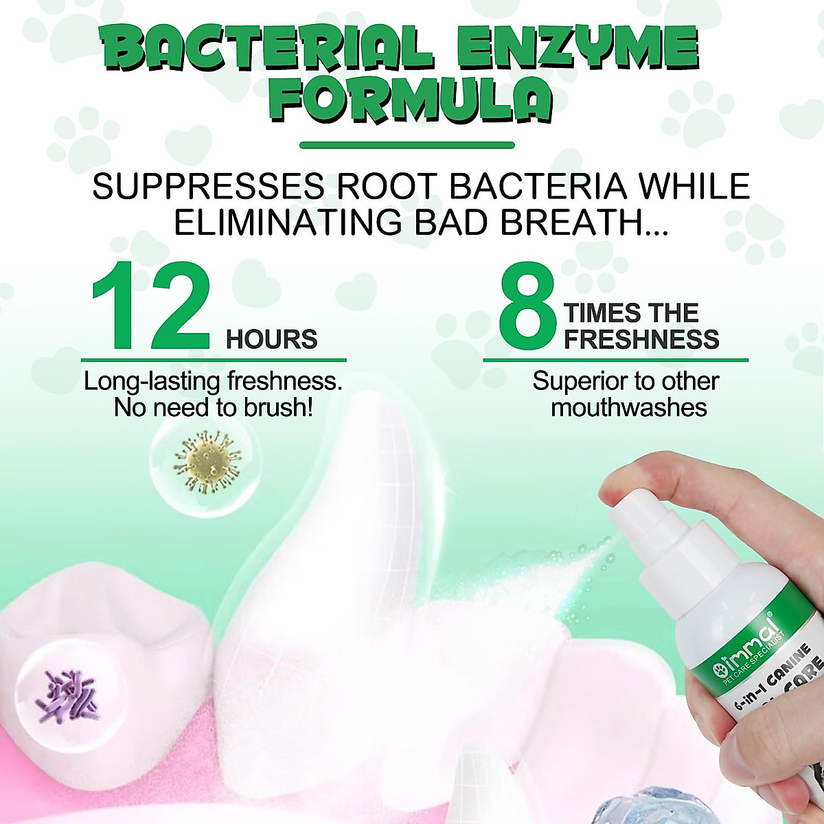 Oral Care Spray for Dogs, Pet Breath Dental Care Spray with Natural Ingredients, Dog Breath Freshener for Bad Breath, Plaque and Tartar, Pet Health Supplies Teeth Treatment Spray - 5.1 Fl Oz / 150ml