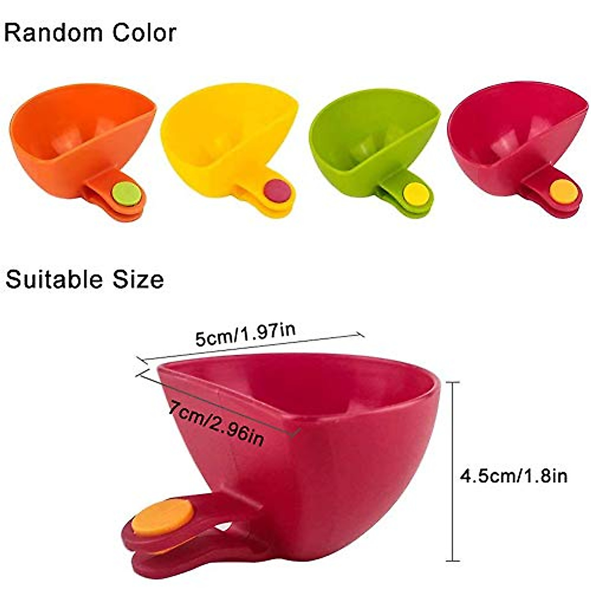 8 PCS Dip Clips, Youthful Assorted Plate Clip-on Holder Plate Clip Container Dish Colorful Dip Holder Plate Grab Clip-on Bowl for Tomato Sauce Salt Vinegar Sugar Flavor Spice Bowl - Random Color (8)