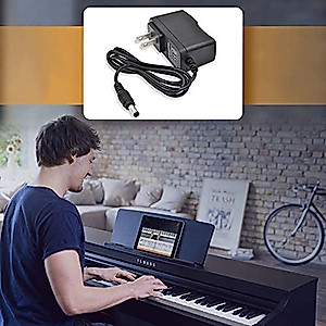 12V 2A AC Power Supply Adapter Charger Cord for Yamaha PSR, YPG, YPT, DGX, DD, EZ and P Digital Piano and Portable Keyboard Series, Replacement PA-130 PA-130B Adapter