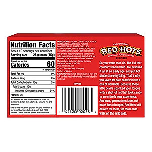 Red Hots Cinnamon Flavored Candy, Back to School Candy, 5.5 Ounce Movie Theater Candy Box (Pack of 12)