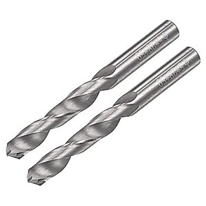 uxcell Solid Carbide Drill Bits, 5mm C2/K20 Tungsten Carbide Jobber Drill Bits Straight Shank Drilling Tool for Stainless Steel Aluminum Iron Metal Plastic 2pcs
