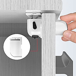 Generic Baby proofing Magnetic Locks for cabinets & Drawers, Easy Installation with Guide Included [8 Pack with 2 Keys] white