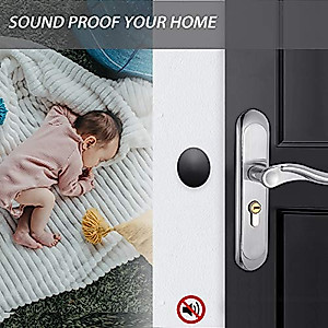 Door Stopper Wall Protector, KEESMIX 10 PCS 1.57 Inch Door Bumper, Black, Silicone Wall Protector, Door Knob Guard, Self Adhesive 3M Sticker, Doorknobs, Refrigerator Door, Cabinets