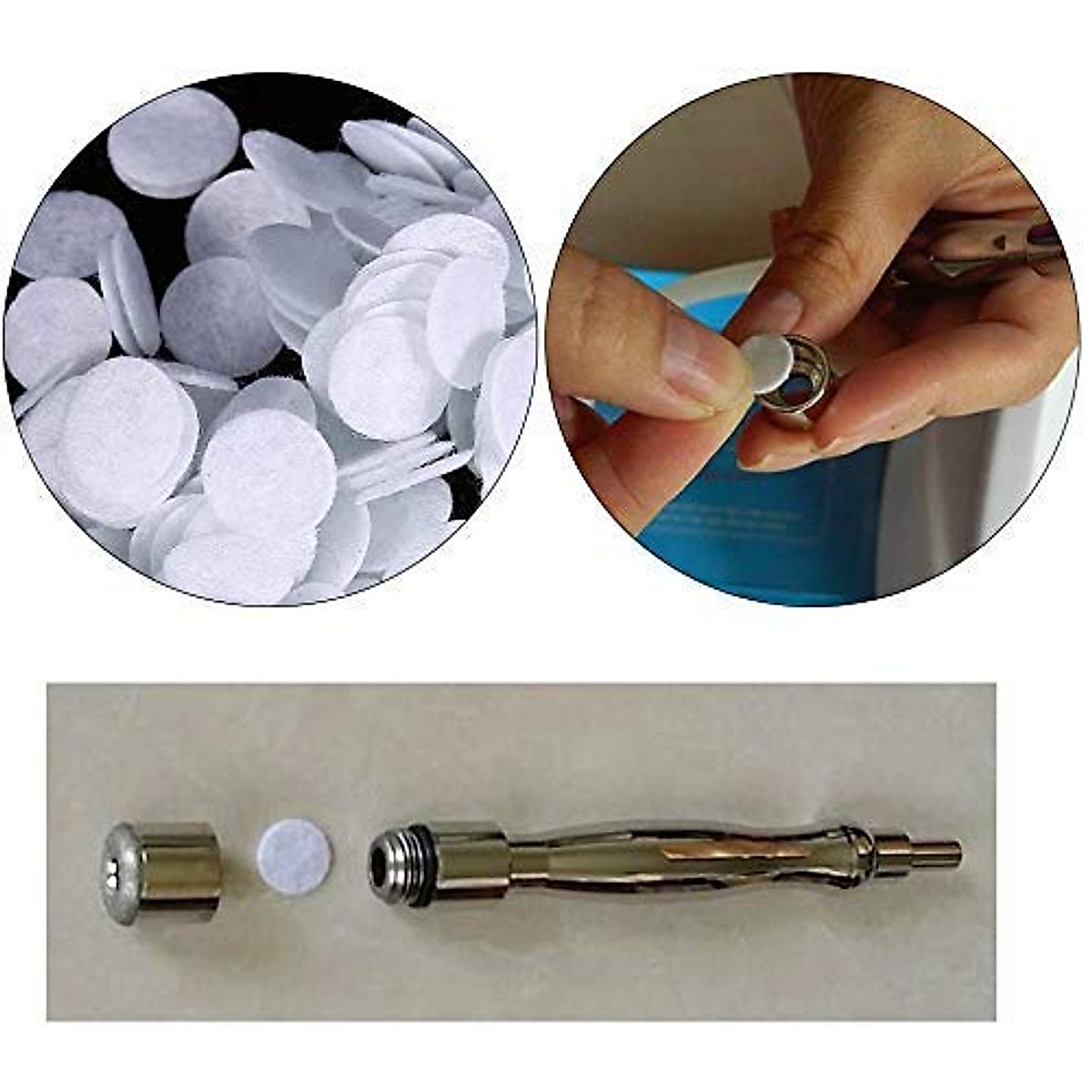 200 Pcs Microdermabrasion Cotton Filters Replacement 10 mm Dia Microdermabrasion Filters Facial Vacuum Filters Accesories Sponge Filter for Comedo Suction Microdermabrasion (White)