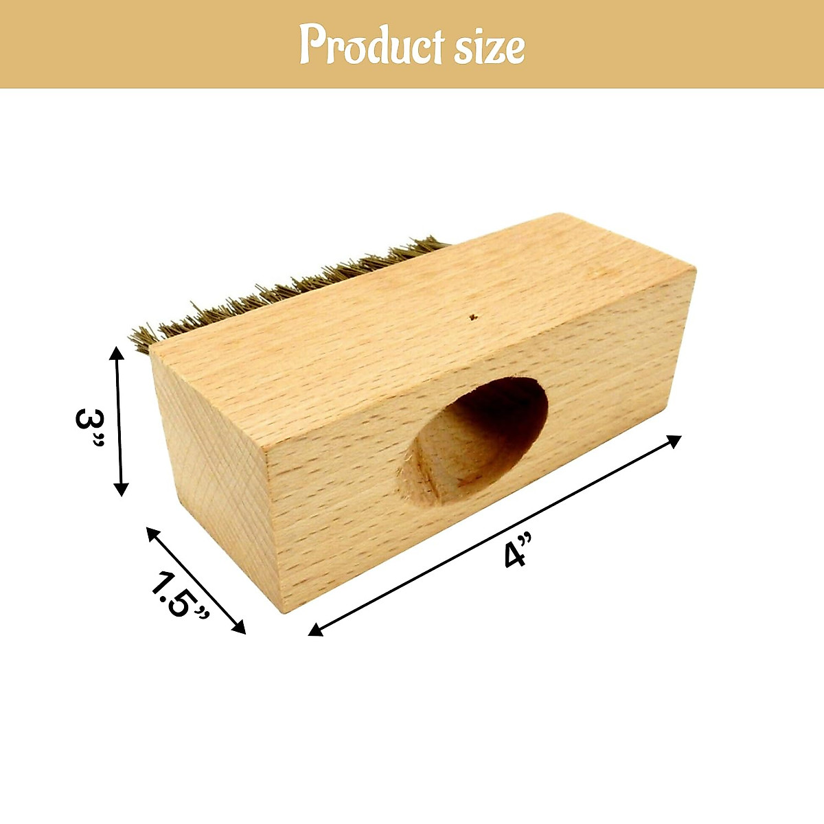 Sweda Push Broom Head Replacement, Hardwood Block Brush with Wire Bristles, Best for Cleaning Driveways, Patios, Concrete Surface, Pools, 13415-L1890