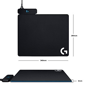 LogitechG PowerPlay Wireless Charging Mouse Pad, Compatible with G Pro/ G903/ G703/ G502 Lightspeed Gaming Mice - Black (Renewed)