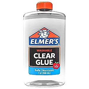 Elmer's Liquid School Glue, Clear, Washable, 32 Ounces - Great for Making Slime