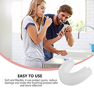 HEALLILY 2pcs U Shaped Toothbrush Head Silicone Automatic Electric Toothbrush Heads Replacement Refill for Electric Toothbrush Accessories