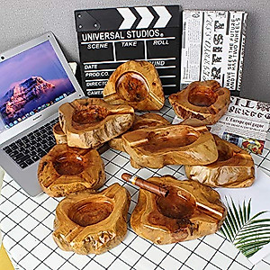 Cigar Ashtrays for Outdoor Patio - Wood Cigar Ashtray for Men and Women, Wooden Ash Tray - Cool Décor and Cigar Accessories for Bourbon Lovers, Smokers(2 Slots)